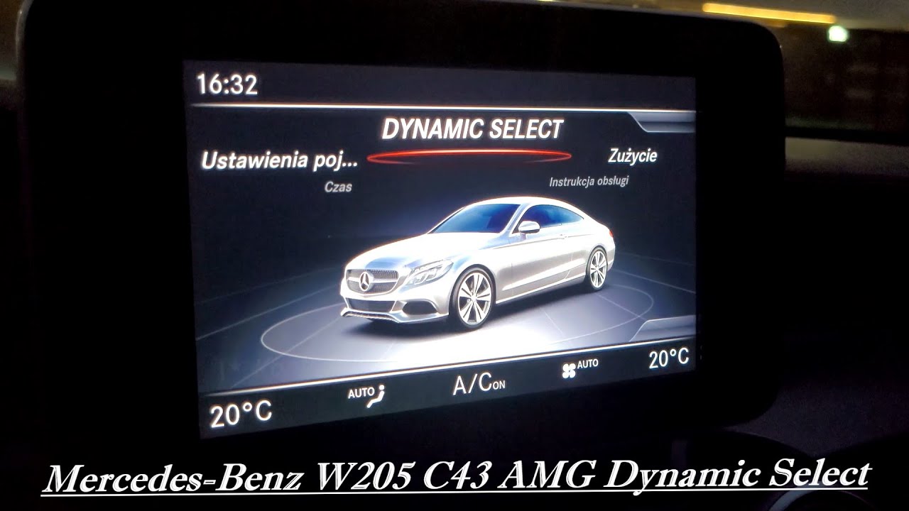 Dynamic Select Mercdes-Benz W205 C43 AMG Settings (Ustawienia) - YouTube