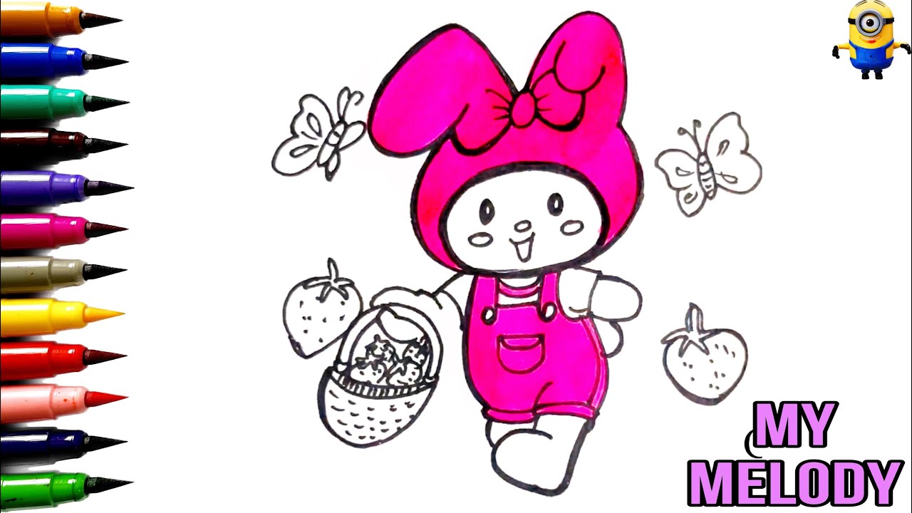 Beautiful My Melody Drawing, Colouring and Painting for Kids | My ...
