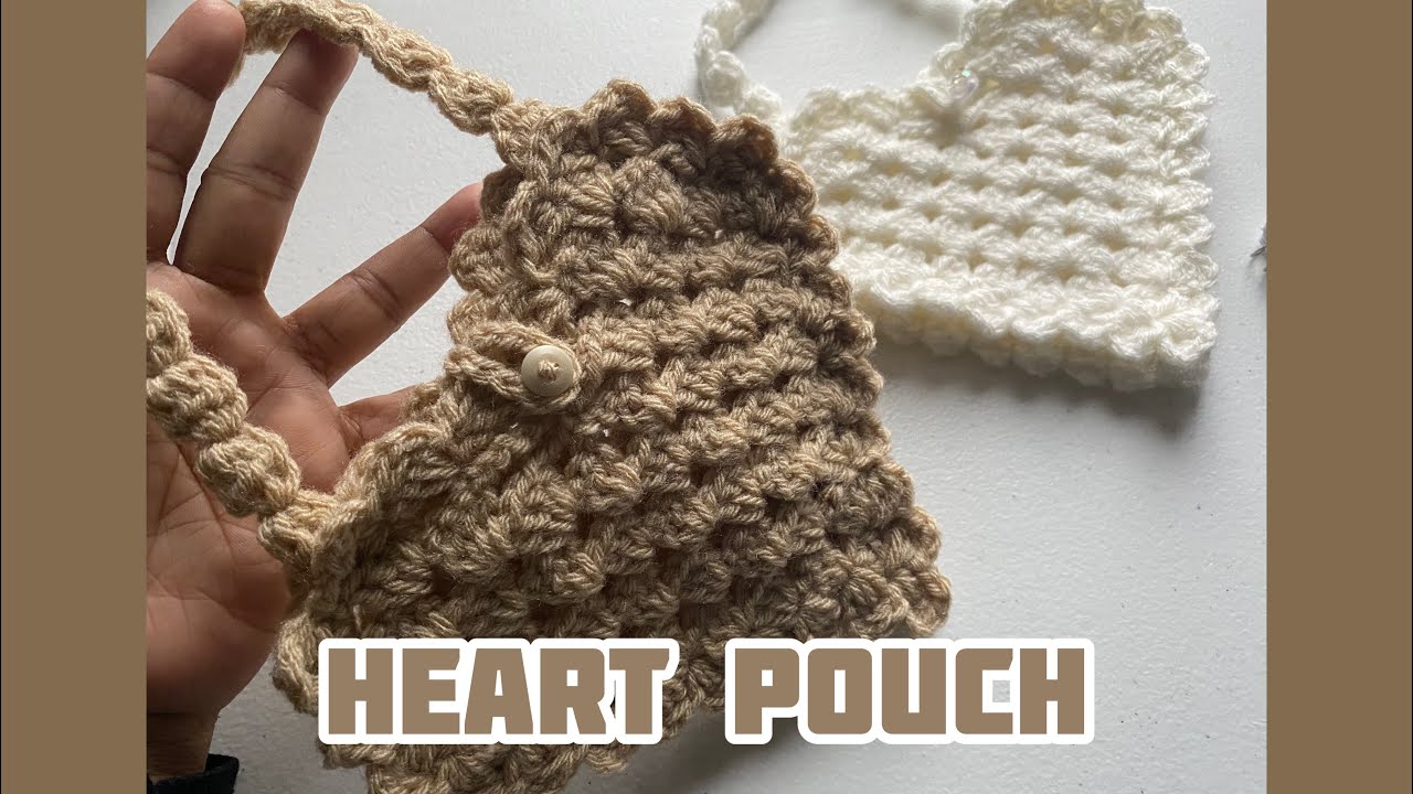 Crochet Heart Pouch Tutorial - YouTube
