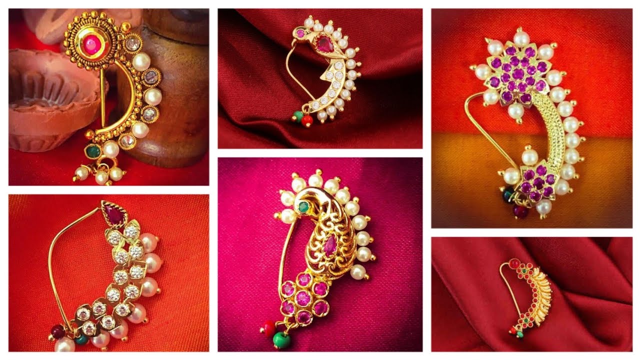 South Indian bridal nospin design/nospin design/ gold nospin design # ...