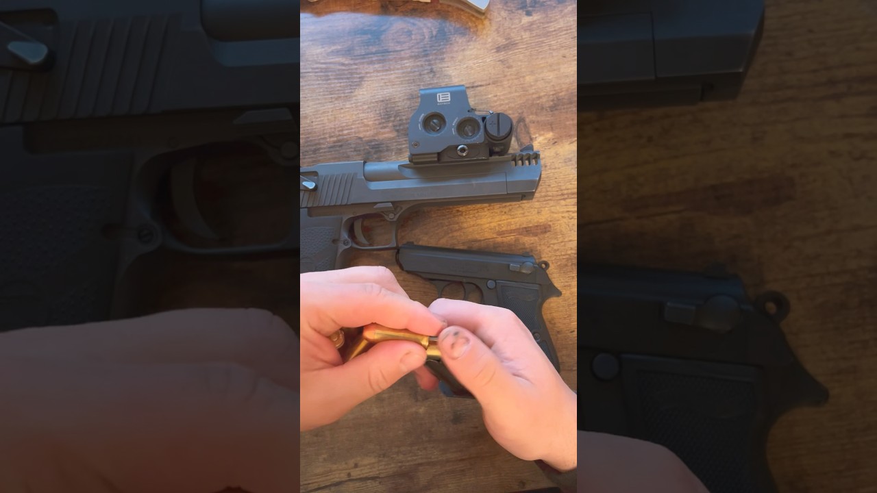 50 AE vs 22LR (Dessert Eagle vs Walter 22) #deserteagle #war #optics ...