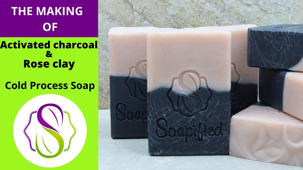 Cold Process Soap, Making & Cutting of Activated Charcoal & Rose clay ...