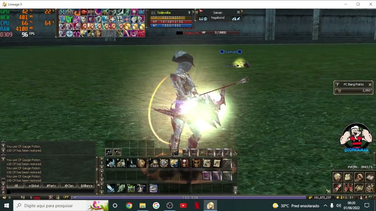 L2 MEGA PVP JOGANDO DE ARQUEIRO - YouTube