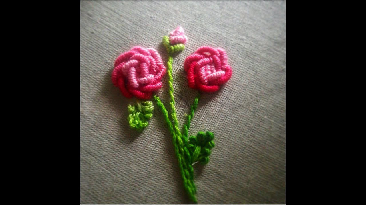 Simple bullion roses hand embroidery|bullion rose എളുപ്പത്തിൽ ചെയ്യാം ...