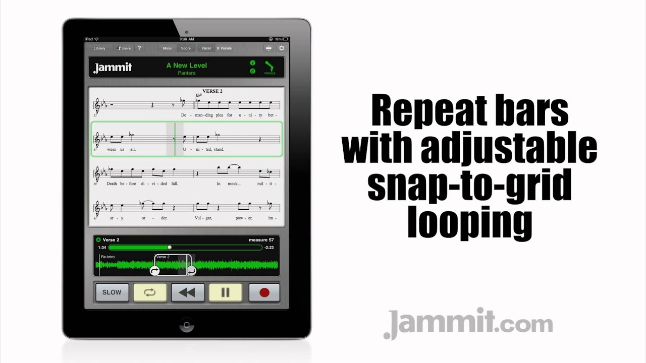 Jammit ipad iphone app Pantera Video A New Level "learn to sing" - YouTube
