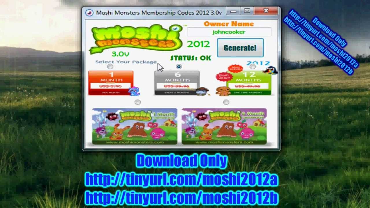 Free Moshi Monsters Membership Codes 2012 3.0v New Secret Code - YouTube
