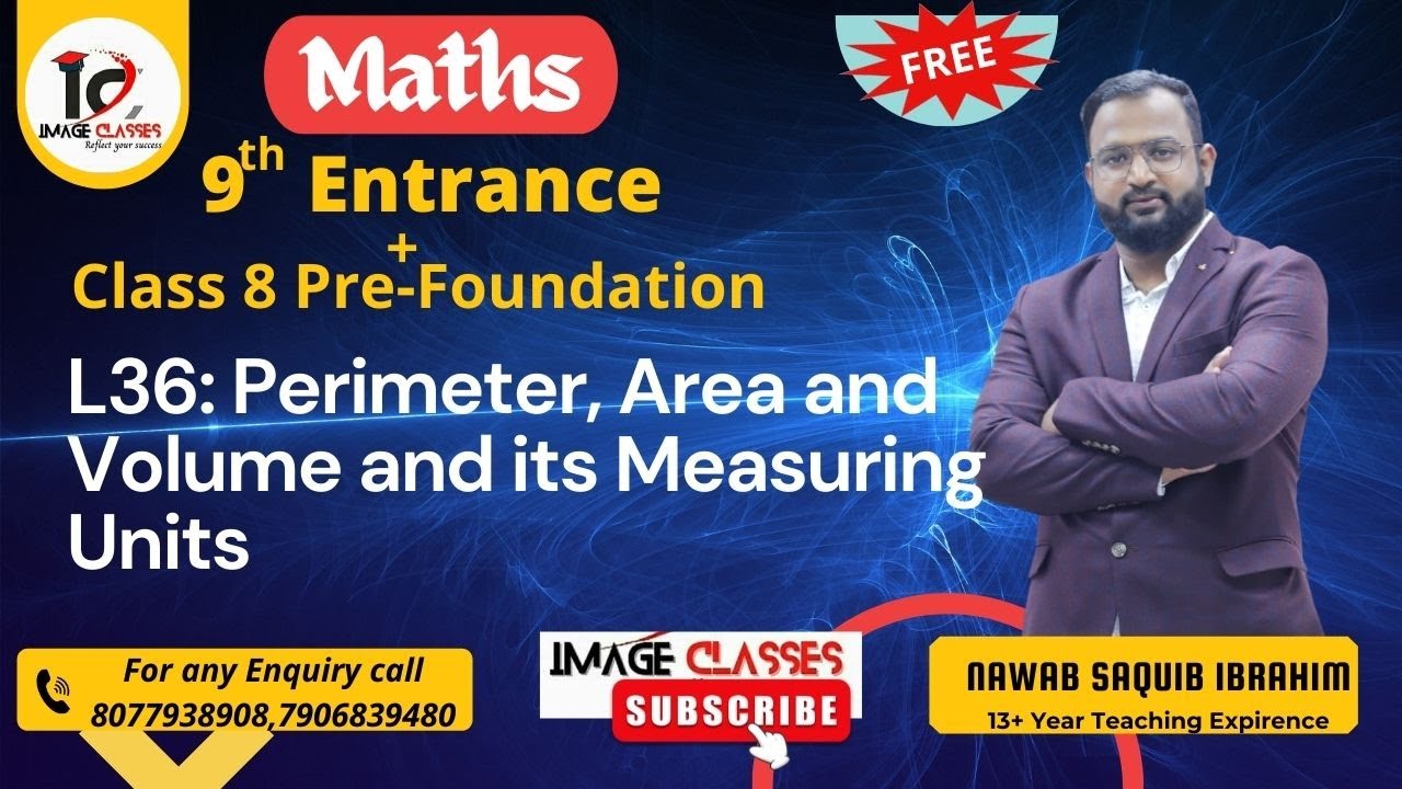 Maths|L36 Perimeter, Area and Volume and its Measuring Units|by nawab ...