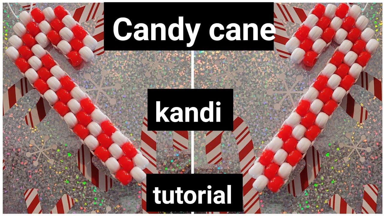 Candy cane kandi tutorial - YouTube