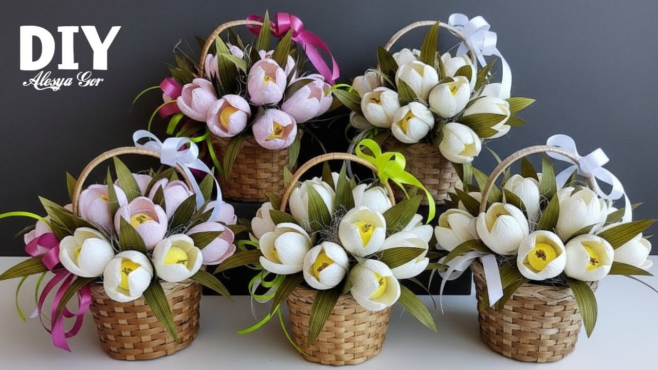 Wow How to make BEAUTIFUL baskets of SNOWDROPS as a GIFT Simple and ...