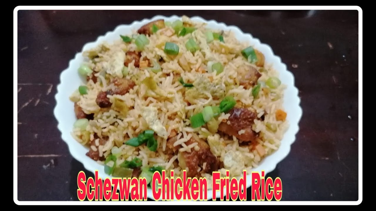 Schezwan Chicken Fried Rice recipe / Chicken Egg Fried Rice/ Easy ...