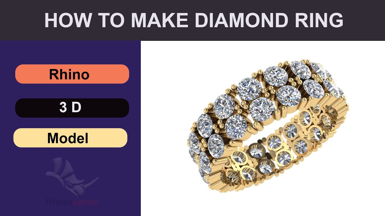 Style engagement ring 3D modeling in Rhino/jewelry cad design/beginner ...