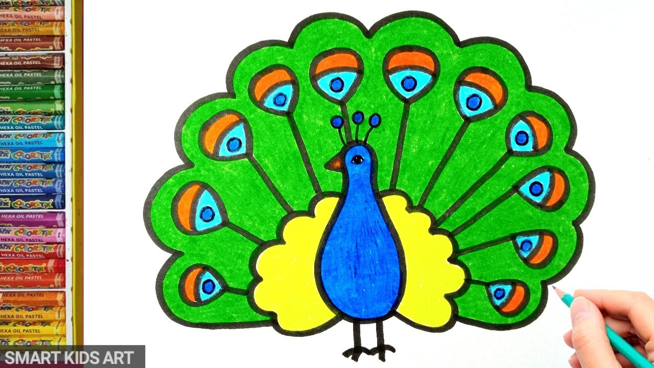 How To Draw Peacock मोर का चित्र कैसे बनाएं Peacock Draw Smart