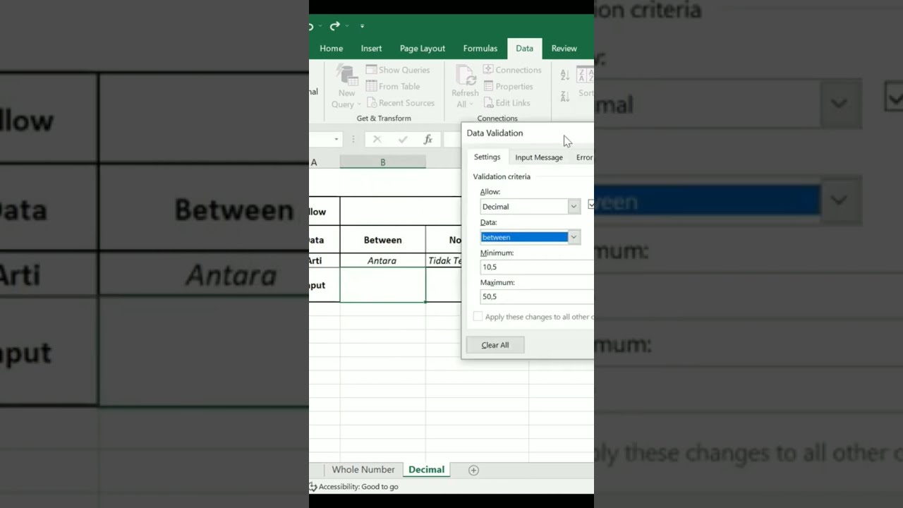 Proteksi Sheet Dengan Data Validation Decimal shorts YouTube Proteksi Sheet Dengan Data Validation Decimal shorts YouTube