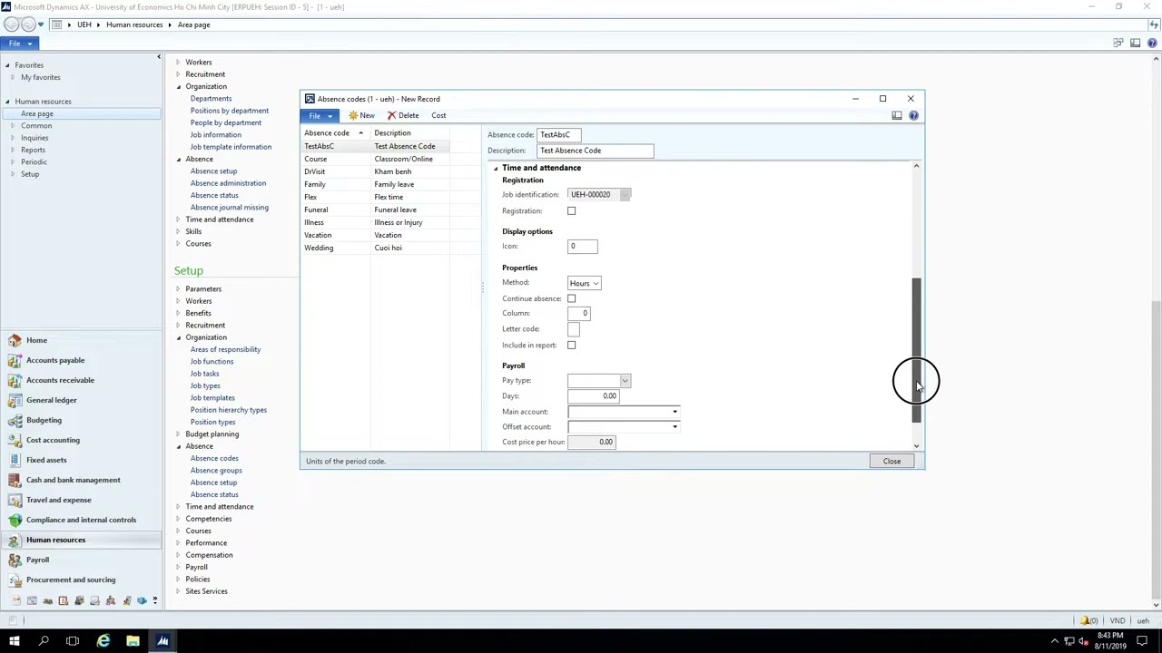 Microsoft Dynamic AX 2012 Absence Setup - YouTube