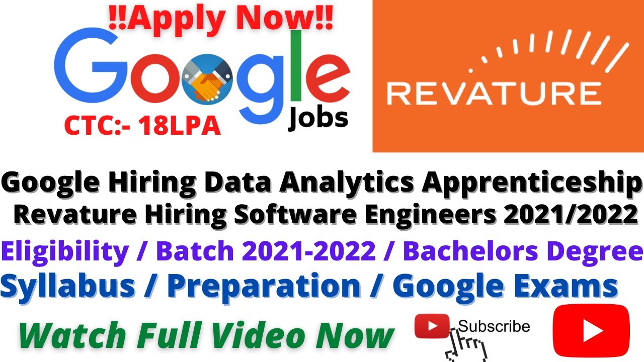 Google Hiring For Data Analyst / Revature India Hiring For Software ...