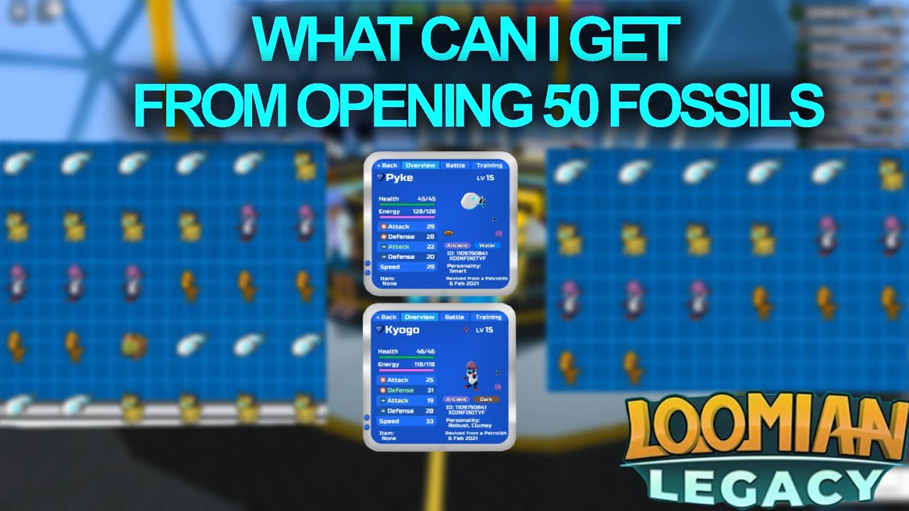What Can I Get From Opening 50 Fossils? - Loomian Legacy - YouTube