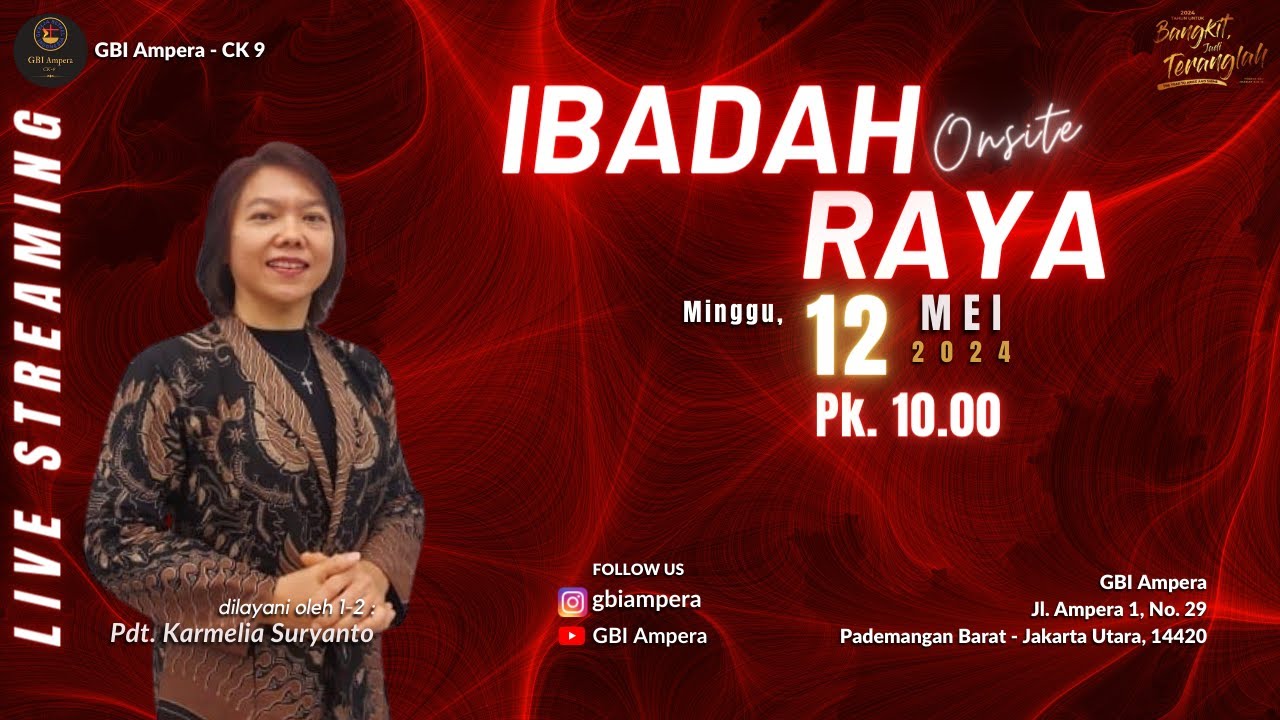 LIVE STREAMING || Pdt. Karmelia Suryanto || IO Onsite || 12 MEI '24 ...