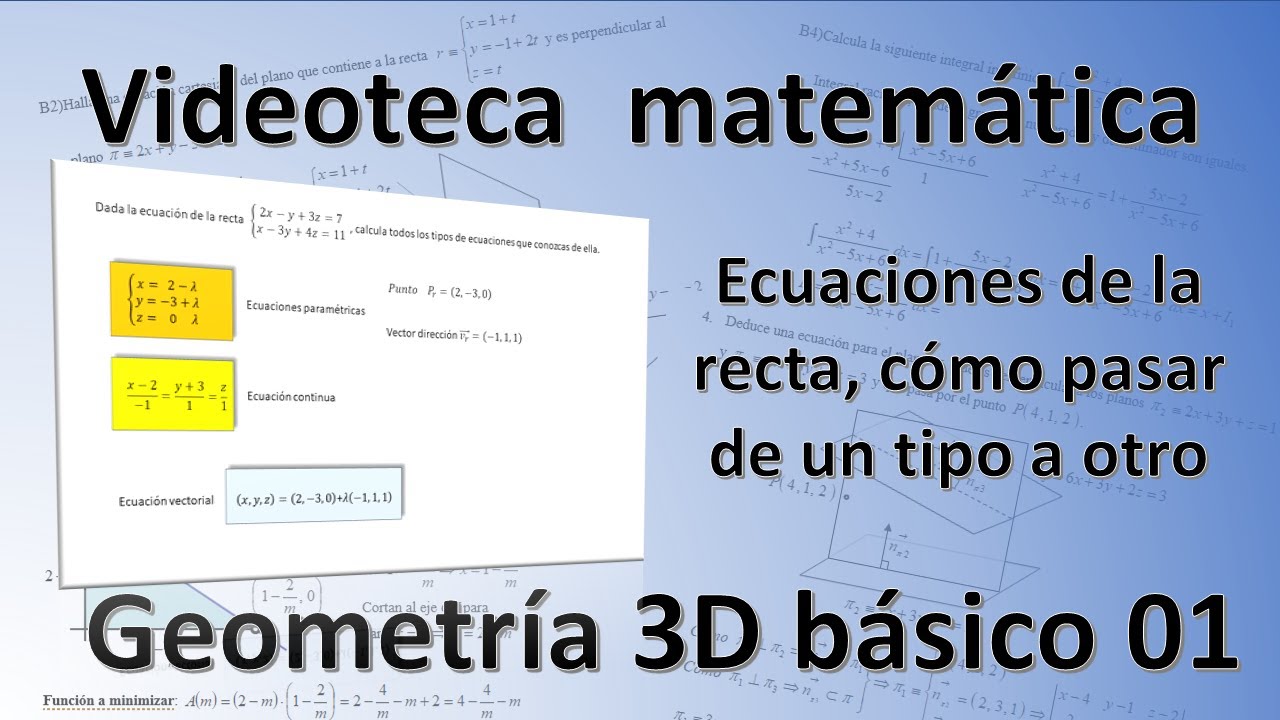 Geo3D 2bct basico 01 videotecamatematica - YouTube