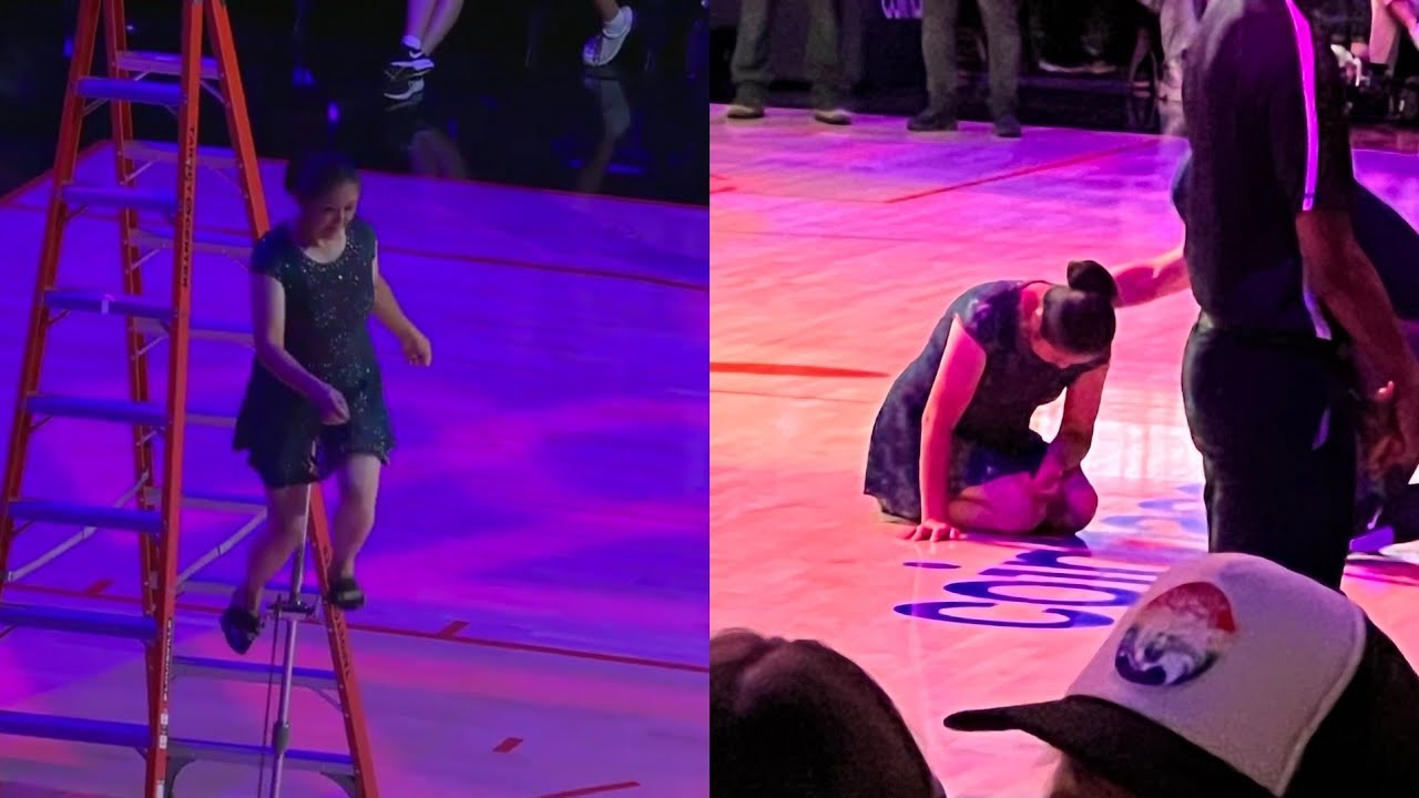 Red Panda Falls Mid-Performance at WNBA Commissioner Cup Final - YouTube