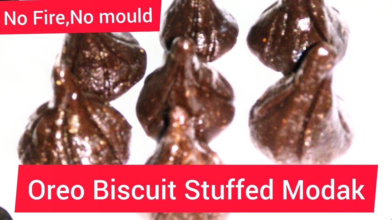 Chocolate Modak Recipe | 5 min Oreo biscuits stuffed modak without ...