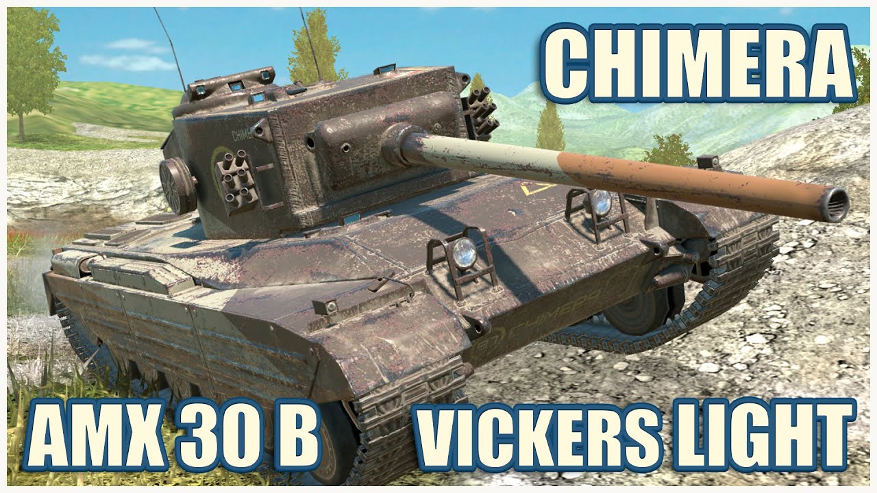 Chimera, AMX 30 B & Vickers Light 105 • WoT Blitz Gameplay - YouTube