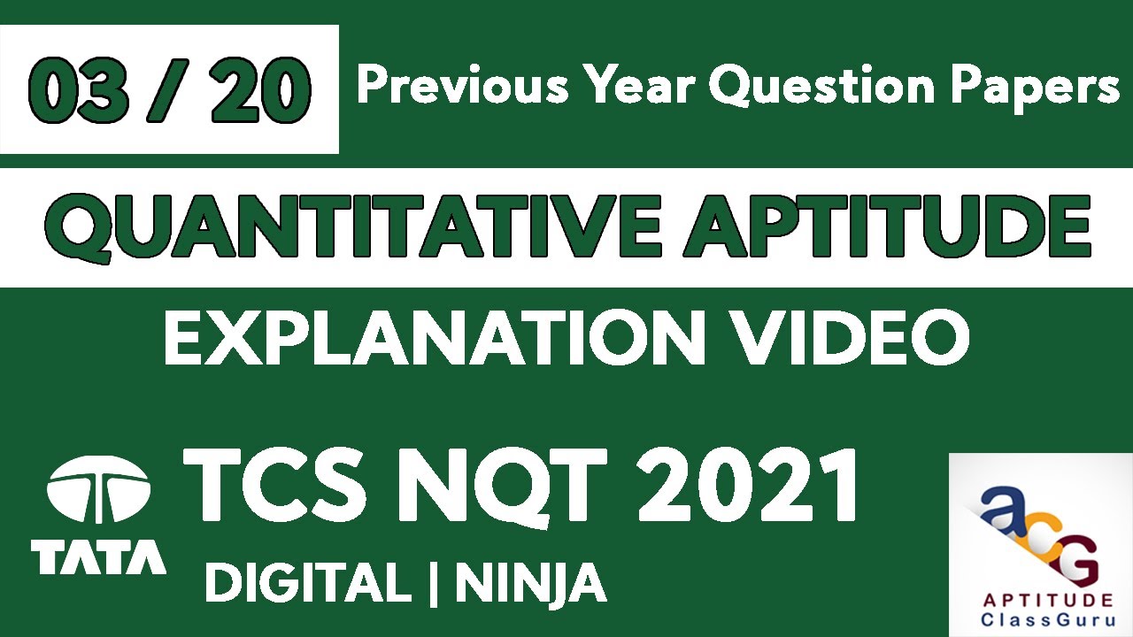 Explanation of TCS NQT Previous Year Quantitative Aptitude Questions 03 ...