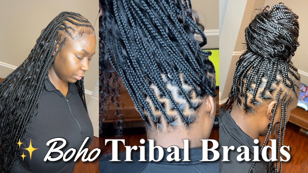 🔥 HOT BRAIDS | Boho Tribal Braids Tutorial + Hair Details - YouTube