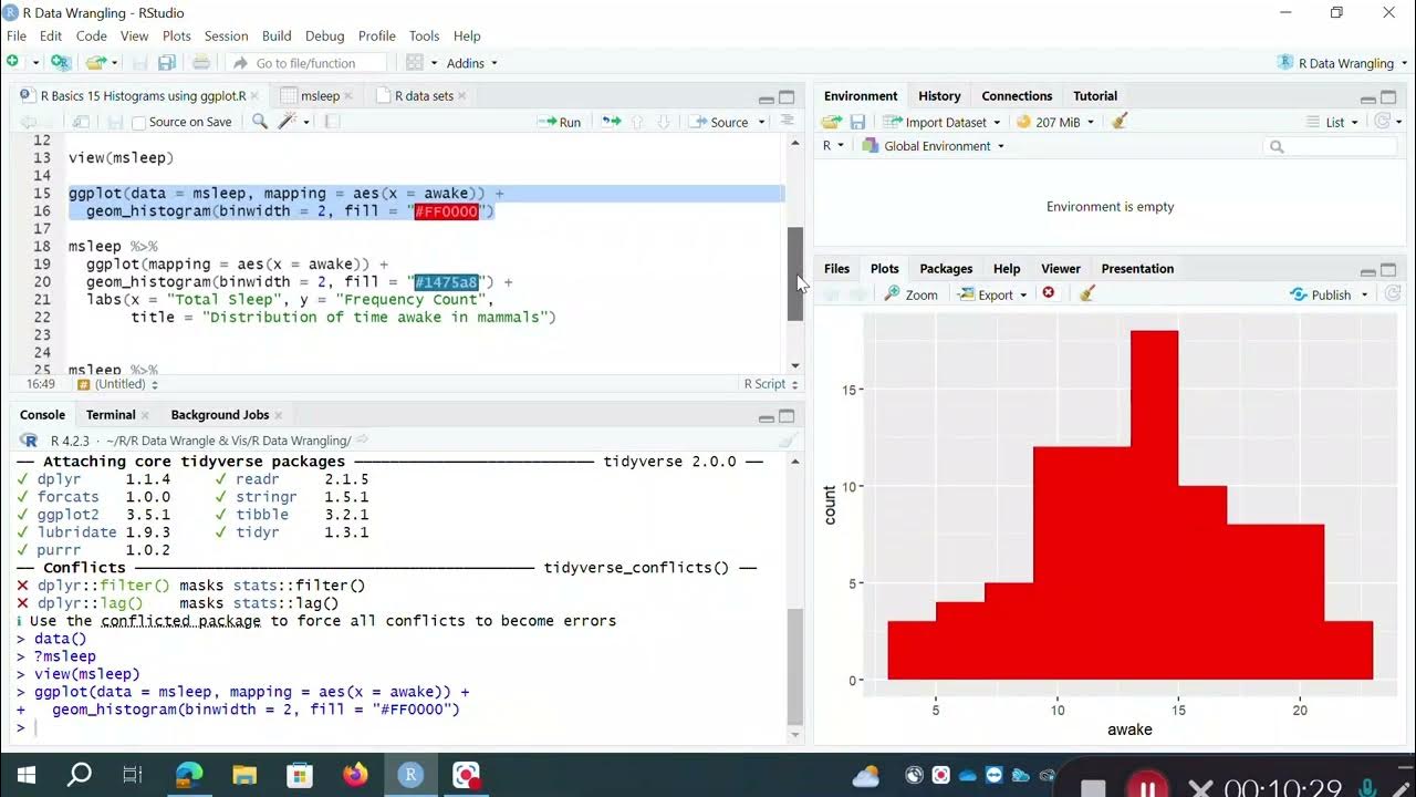 R Basics 15: Histograms in ggplot - YouTube