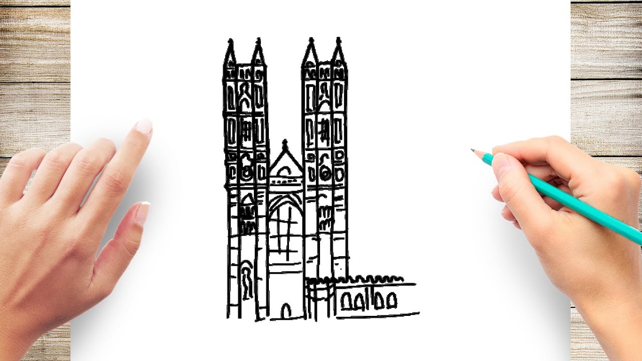 How to Draw Westminster Abbey Step by Step - YouTube