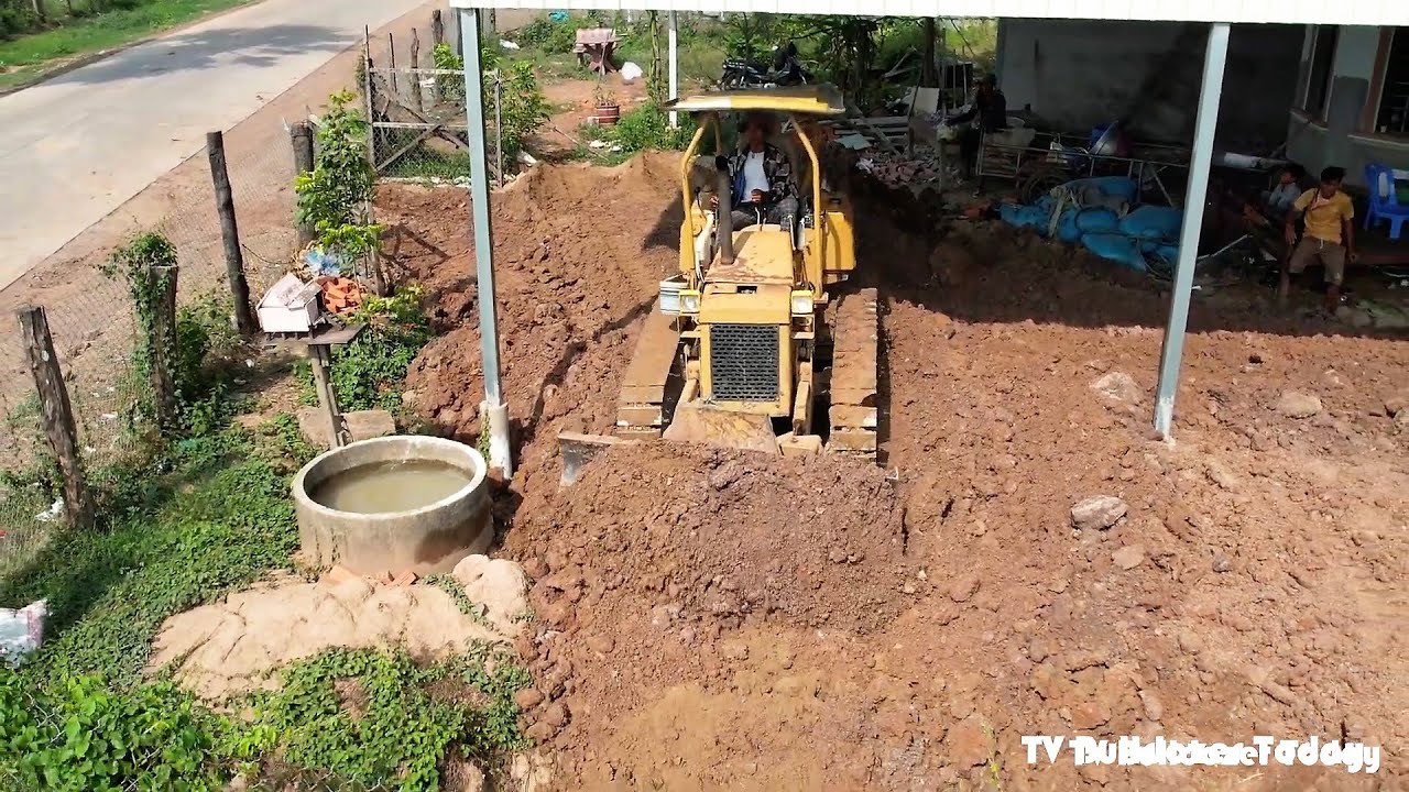 Dumping Process With Dozer & 5 Ton Truck Under The House - YouTube