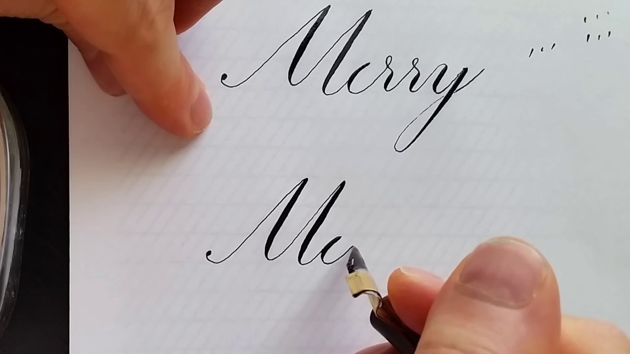Copperplate Calligraphy - Merry - YouTube