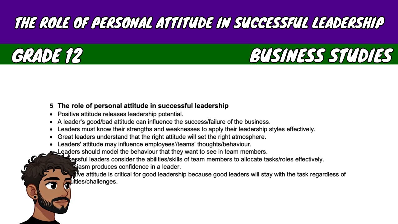 The role of Personal Attitude in Successful Leadership | Grade 12 ...