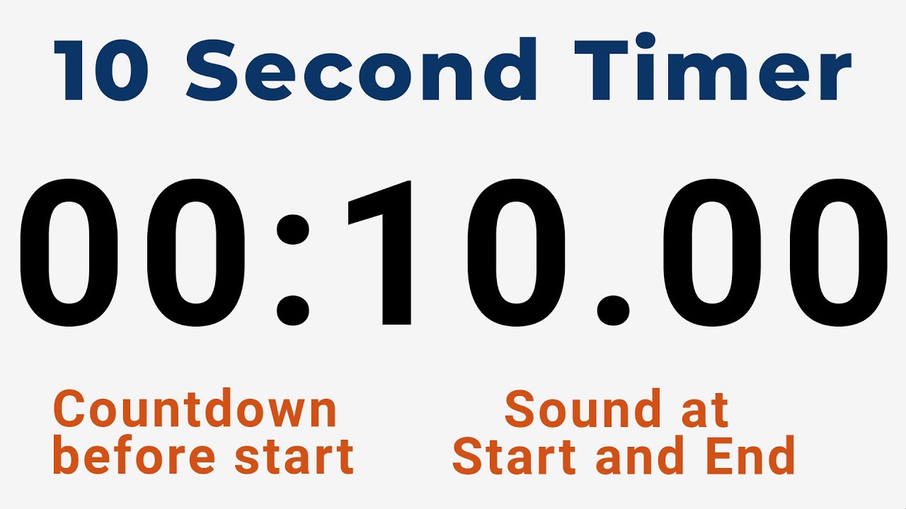 10 Second Timer – With Countdown and Sound - YouTube