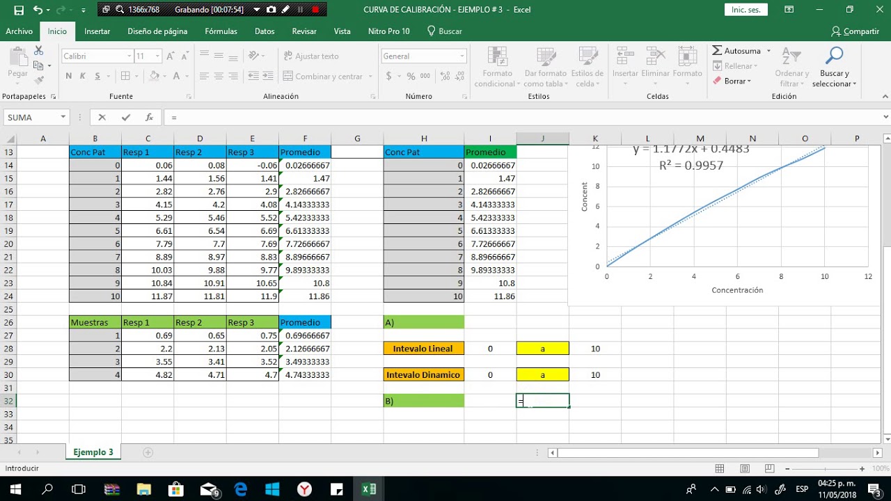 Ejercicio de curva de calibración - Múltiples Mediciones - YouTube