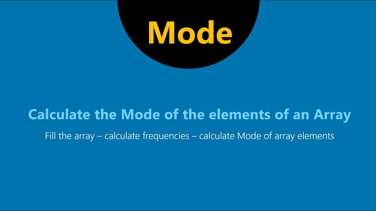 14. Finding #Mode of the Array elements - YouTube