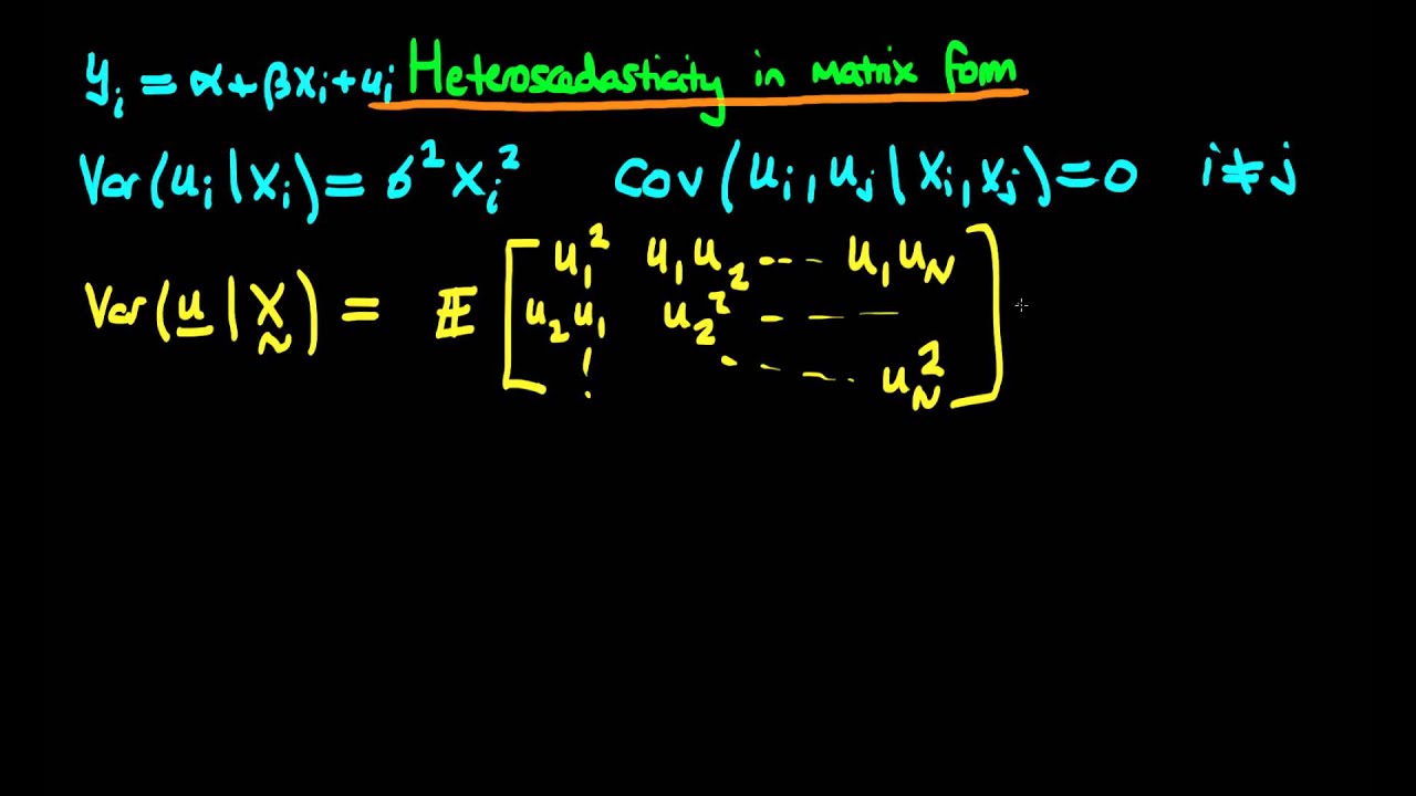 Representing heteroscedasticity in matrix form - YouTube