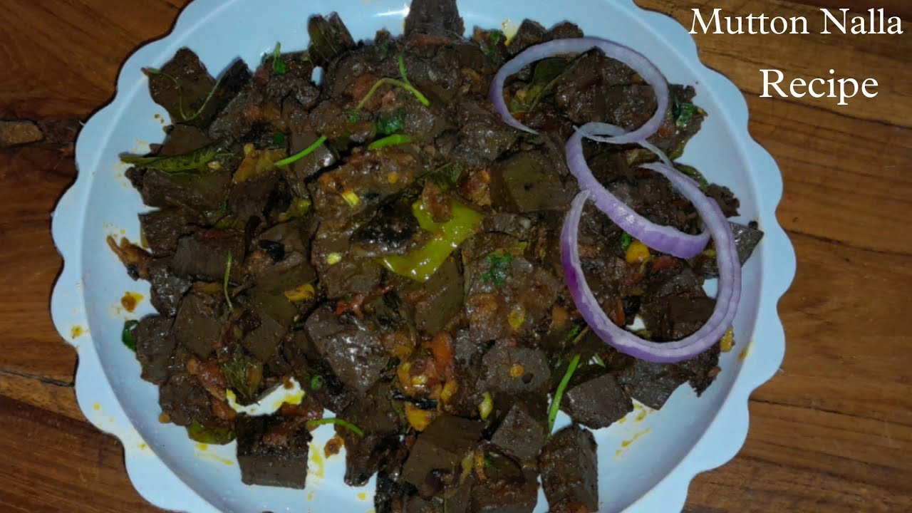 Hyderabadi Special Nalla Fry Recipe | Goat blood fry Recipe | Snack ...