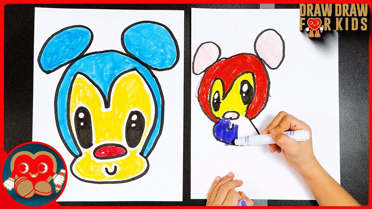 Fun Kids Art: Draw a Mouse from the Letter M! - YouTube