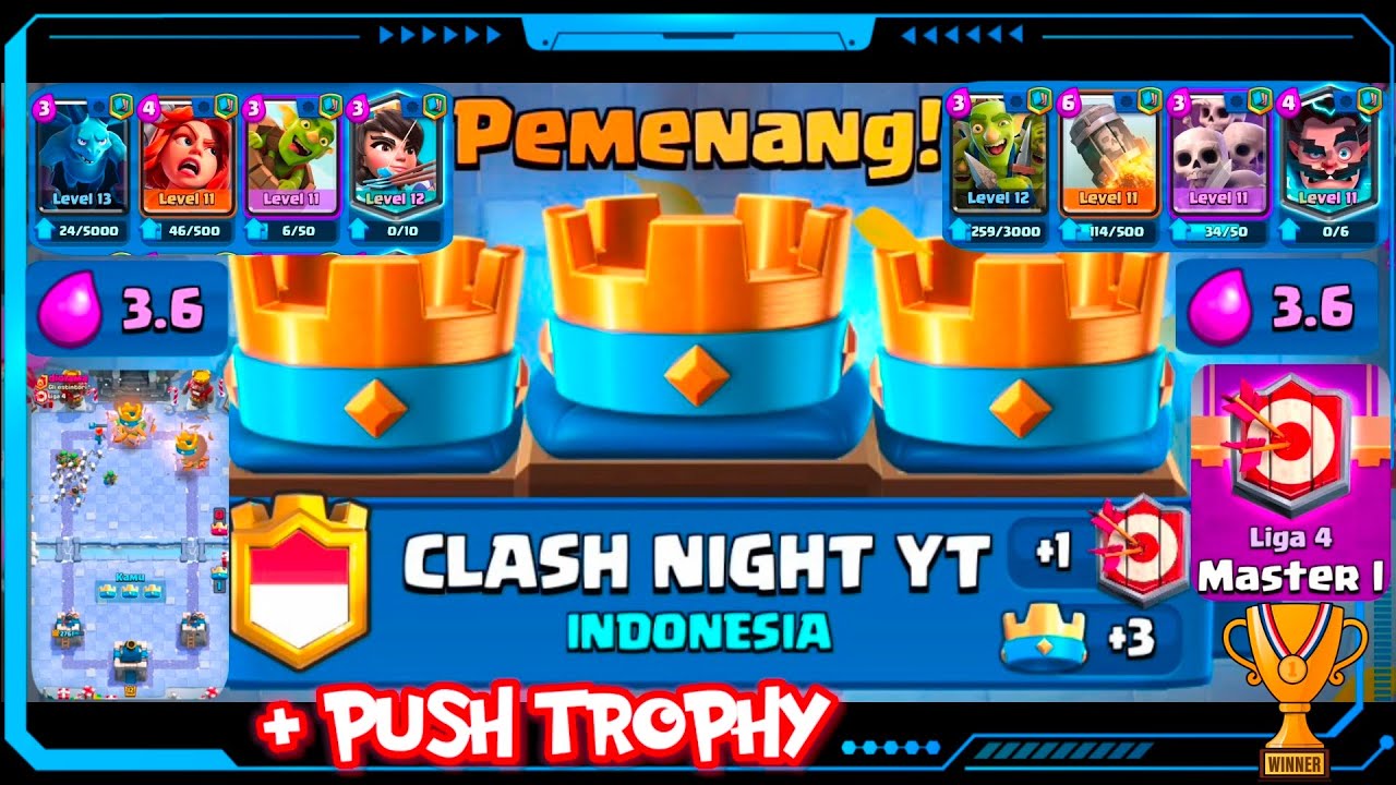 Power Attack Strategi Push Trophy Clash Royale | Auto Win | Easy Win ...