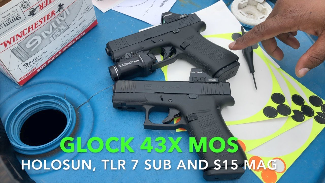 GLOCK 43X MOS HOLOSUN, TLR 7 SUB, AND S15 MAG - YouTube