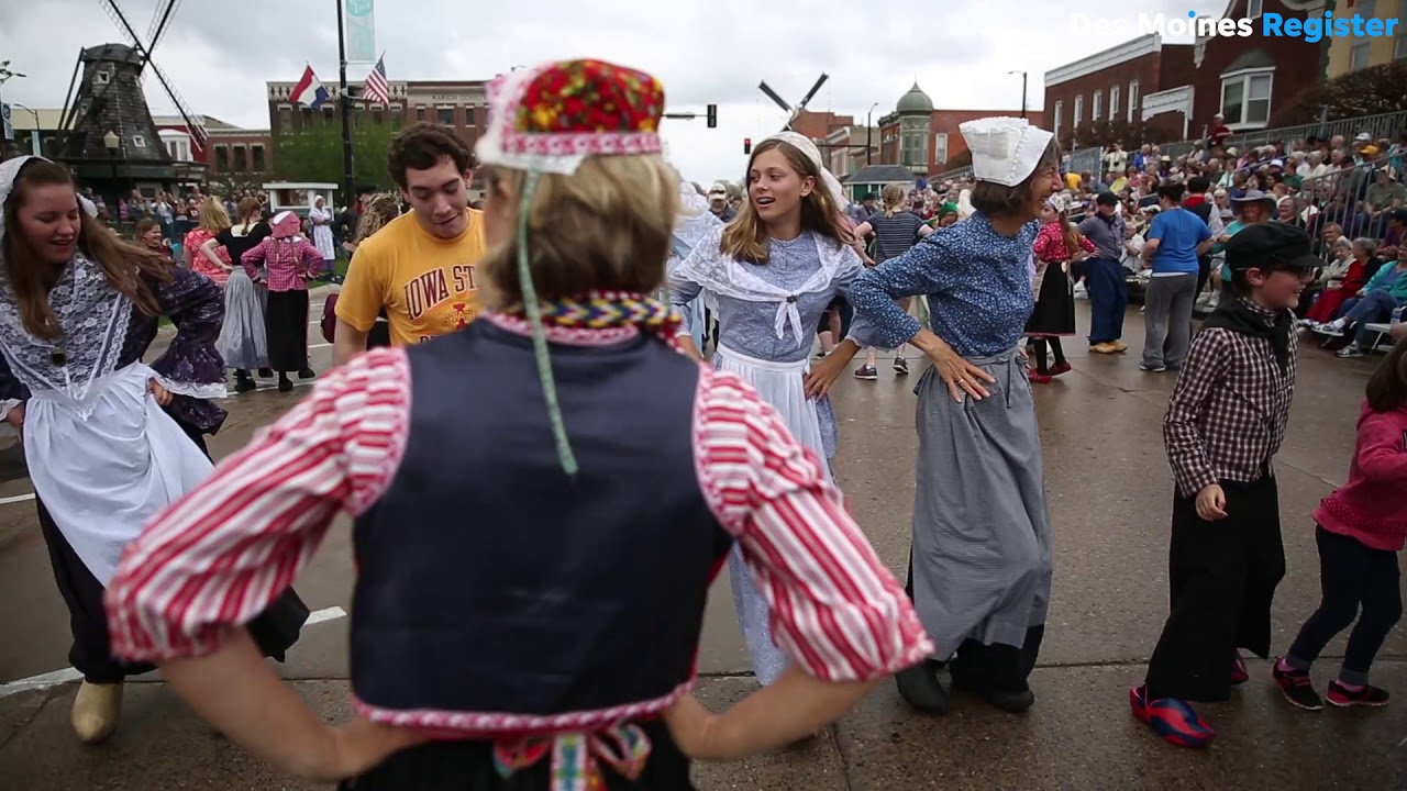 Fly over Pella as Tulip Time blooms in Iowa - YouTube