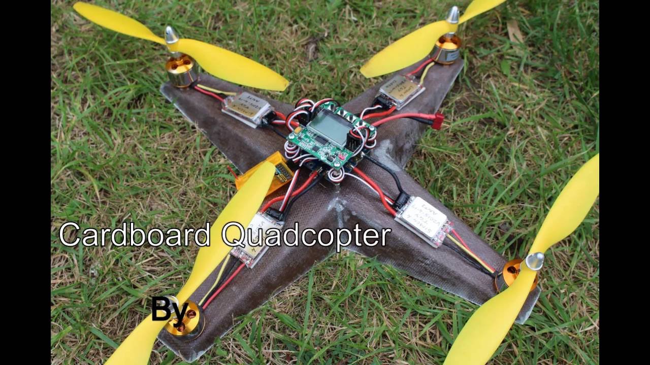 Cardboard Quadcopter (reinforced with fibreglass) - YouTube