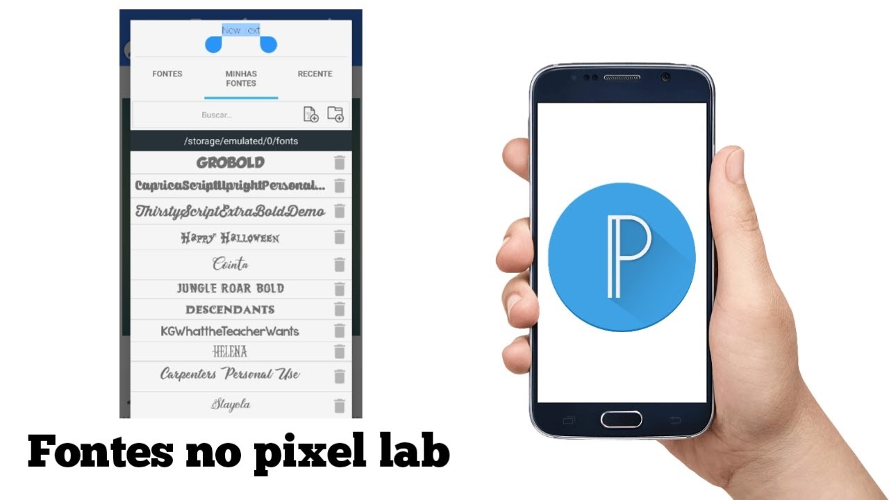 Como adicionar fontes no aplicativo pixel lab - YouTube