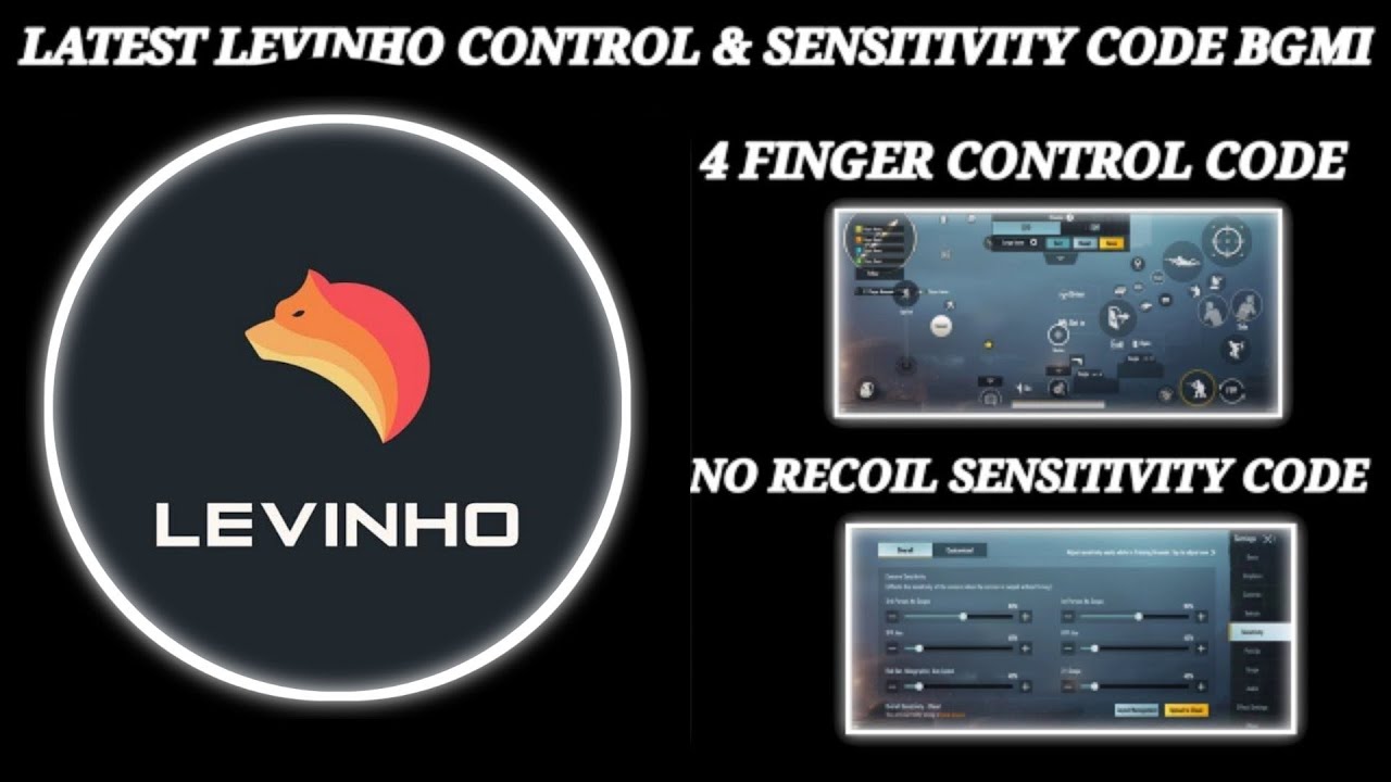 LATEST LEVINHO CONTROL CODE AND SENSITIVITY CODE BGMI#levinho 4 FINGER ...