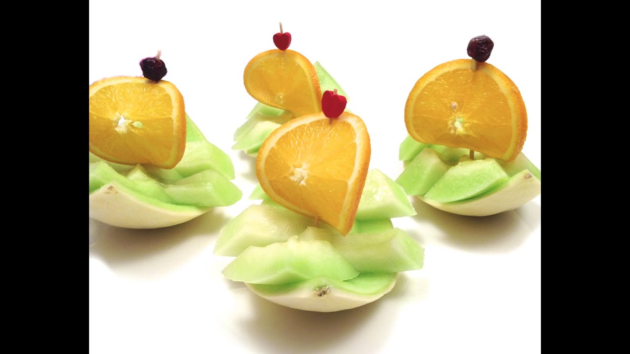 Comment Faire un Voilier en Melon Miel / Sculpture de Fruits Facile à ...