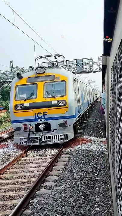 ICF Memu Vs ICF EMU Train Crossing 😳 #railway #train #crossing #viral #shorts #trending #video # ...