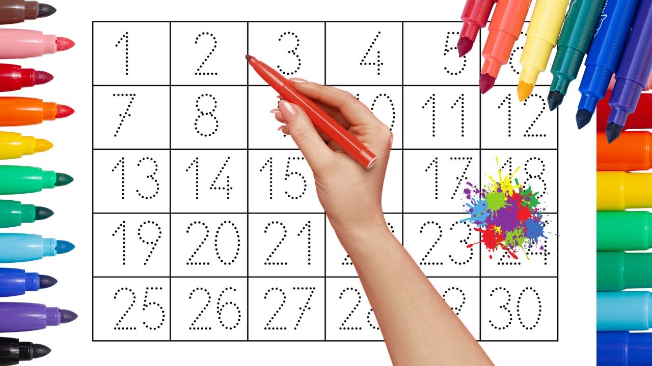 Learning Numbers: Let's Trace & Write 1234 | Educational Video for ...