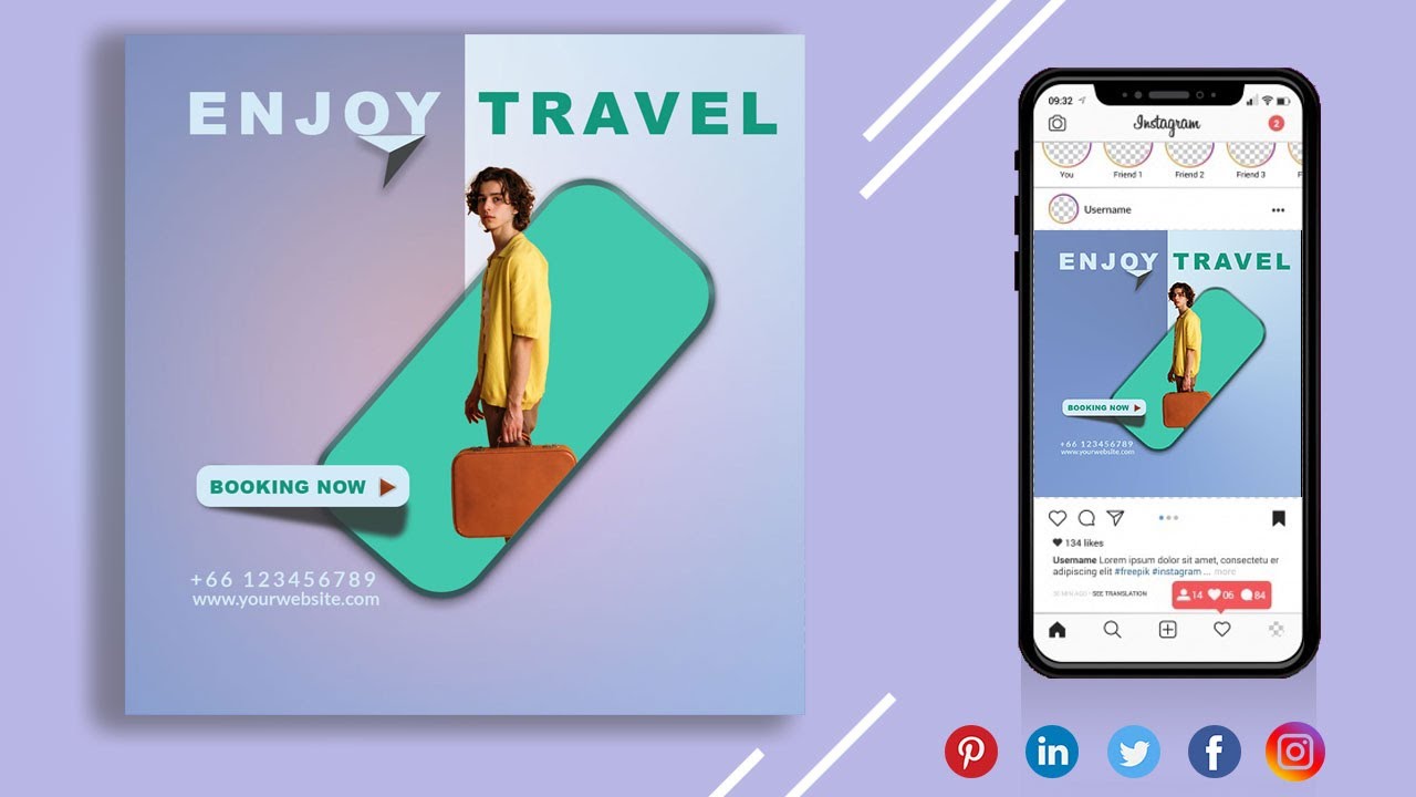 How to Make Instagram Post In Photoshop Tutorial | Digital Marketing ...