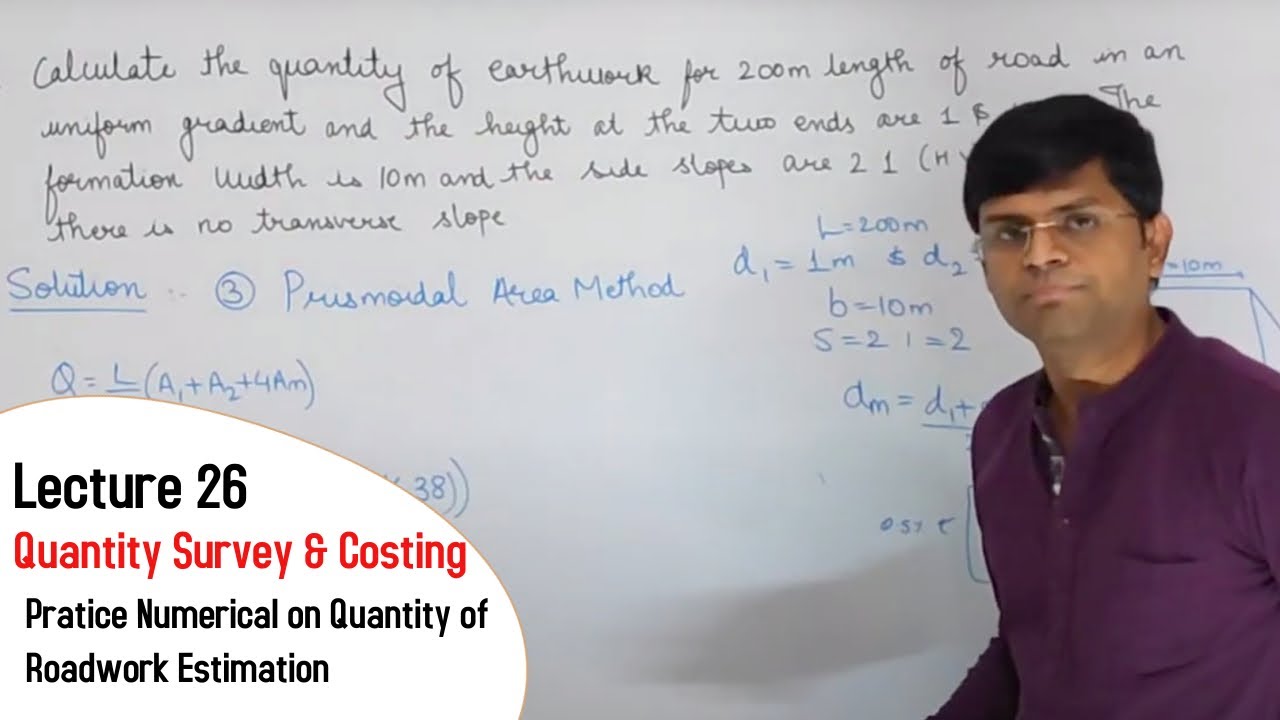 Road estimate ! Earth work calculation ! Mid section method ...