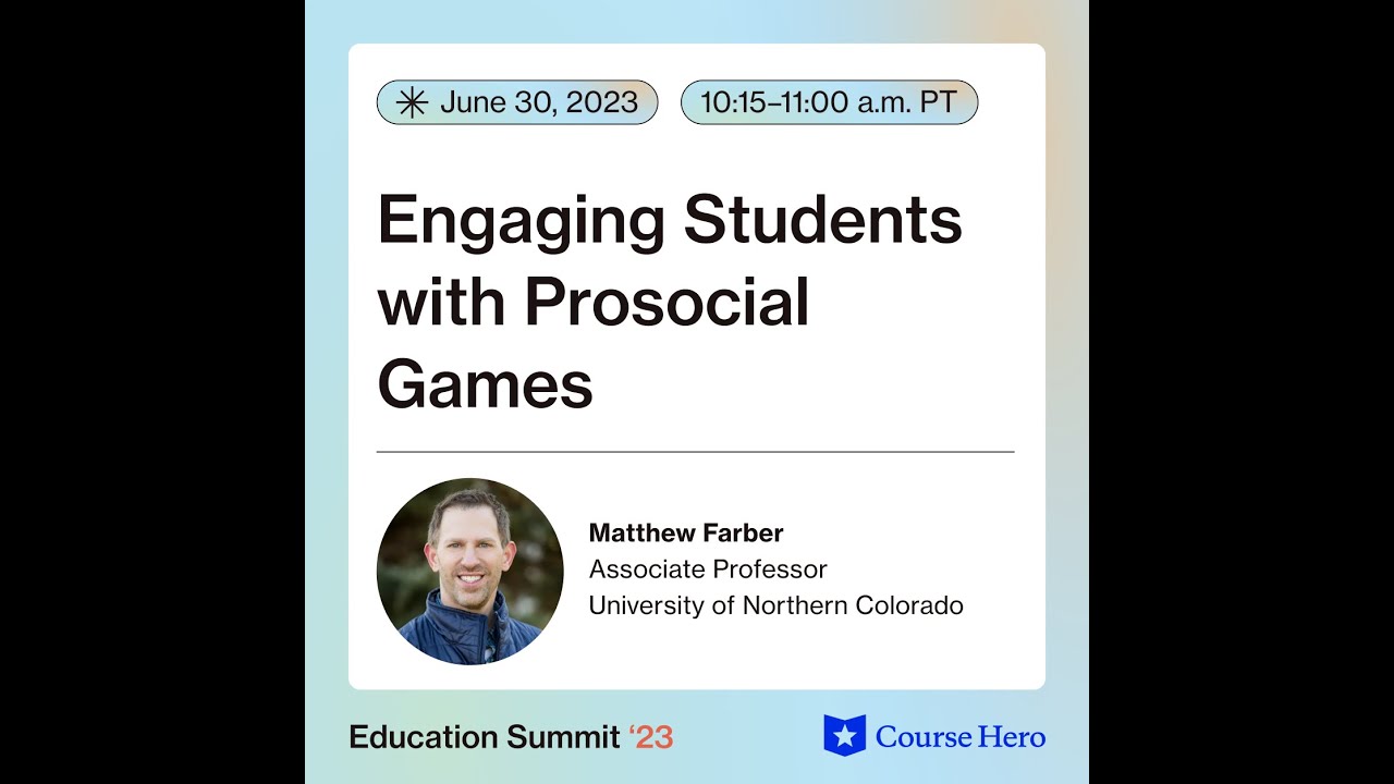 Engaging Students with Prosocial Games - YouTube